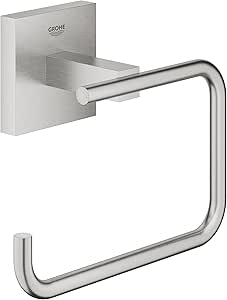 GROHE Start Cube Toilet Roll Holder without Cover (Metal, Wall Mounted, Concealed Fastening ...