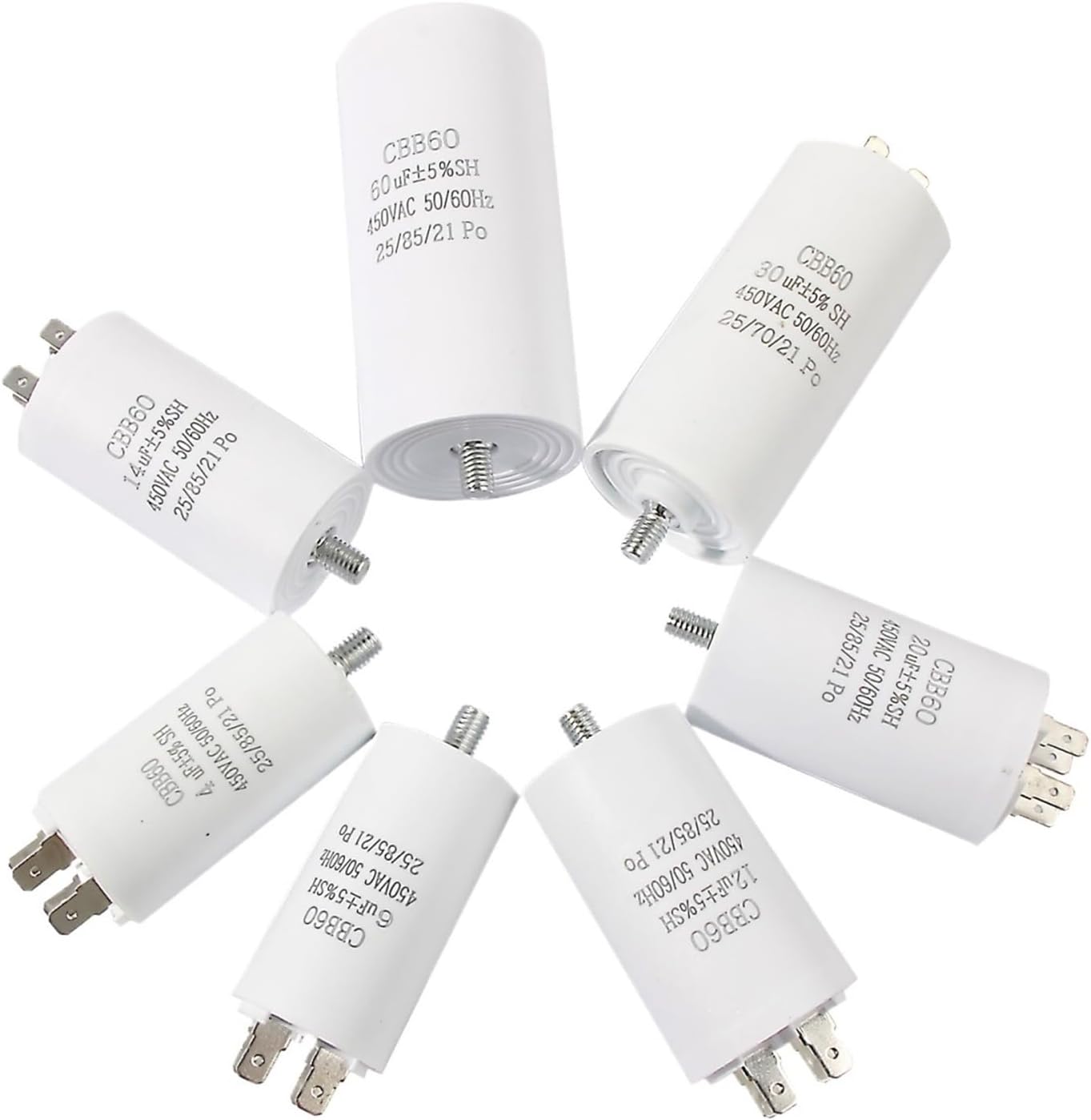 CBB60 Motor Run Starting Capacitor 450V Double Insert Electric ...