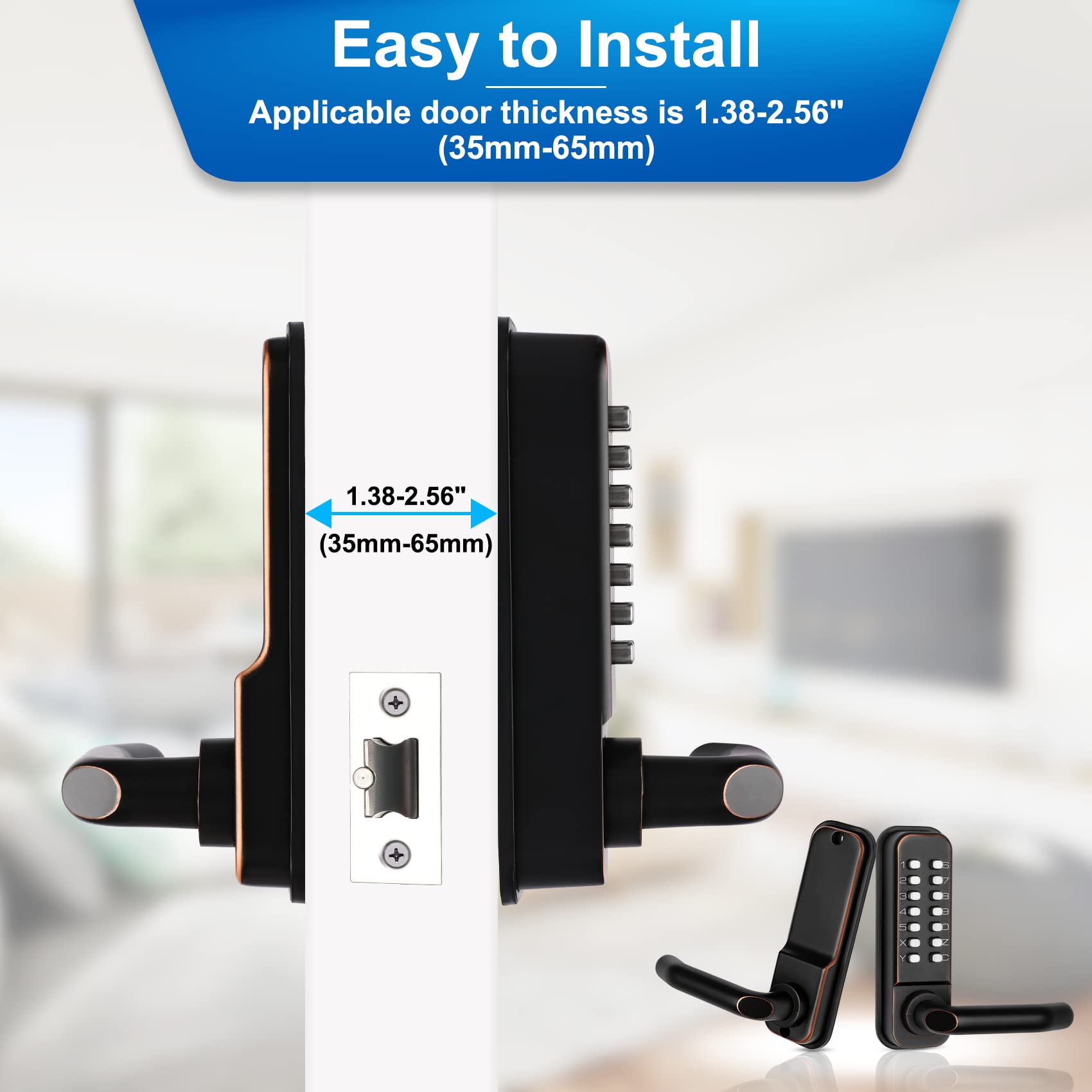 Snapklik.com : Casmer Stainless Steel Mechanical Keyless Entry Lock ...