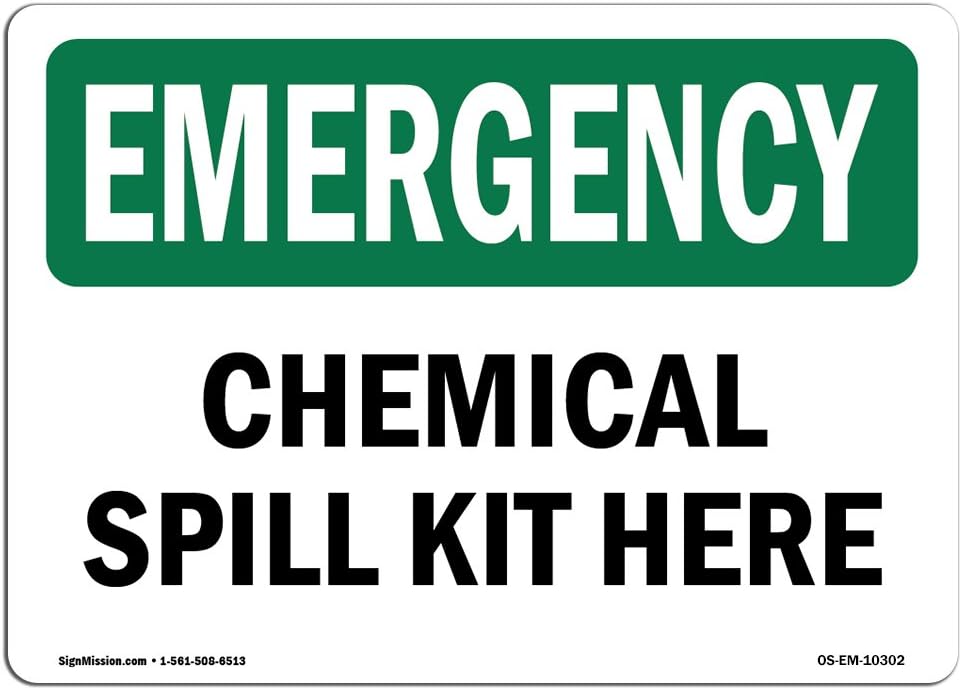 Amazon.com: OSHA Emergency Sign - Chemical Spill Kit Here | Rigid ...