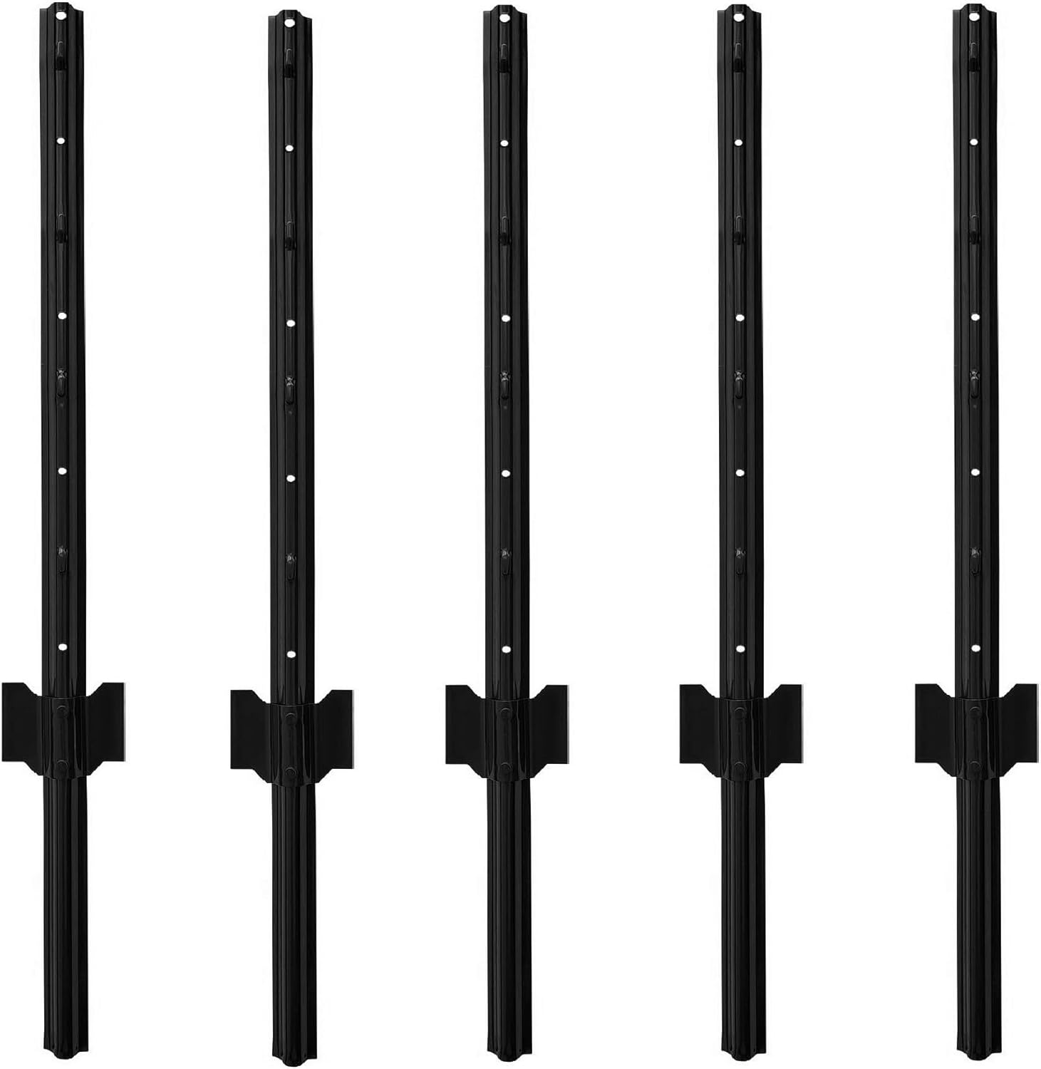 Amazon.com : 3 Feet Metal Fence Post Garden Fence U Post Black, Pack of ...