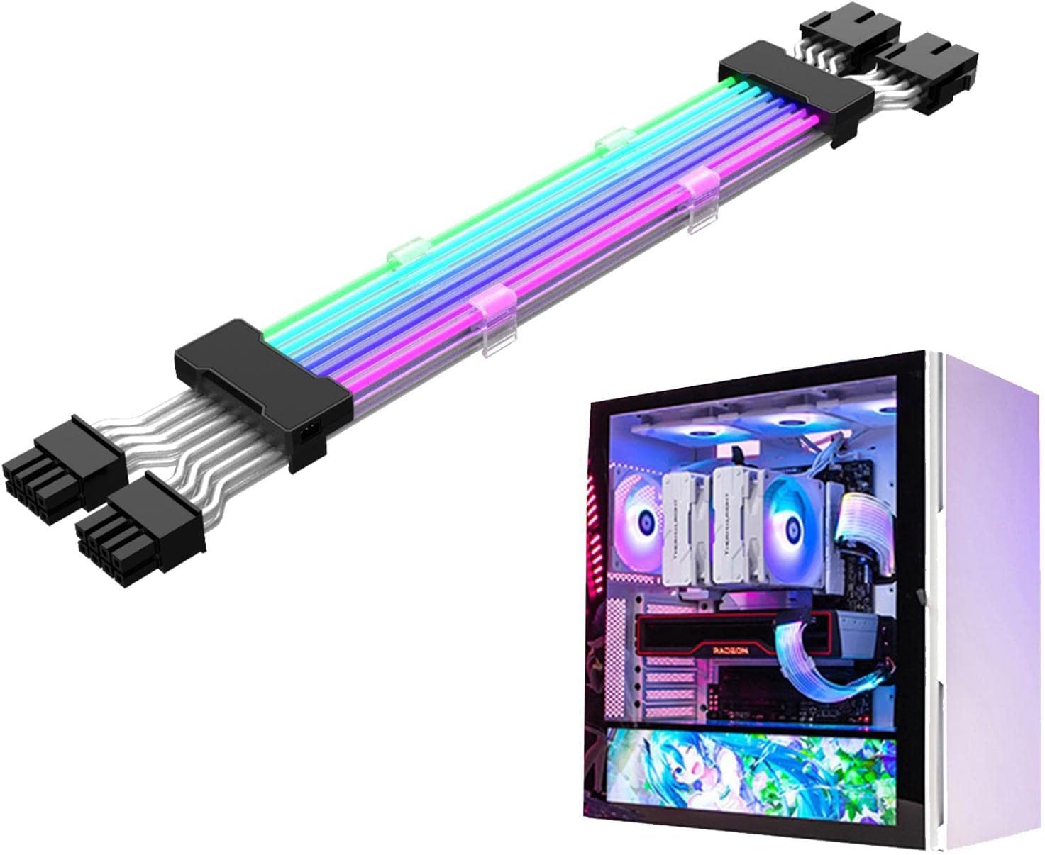 ATX Power Cable - High Power Cable Extension with Color Modes ...