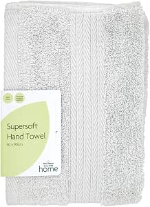 Morrisons Home Supersoft Hand Towel Pearl Grey : Amazon.co.uk: Home ...