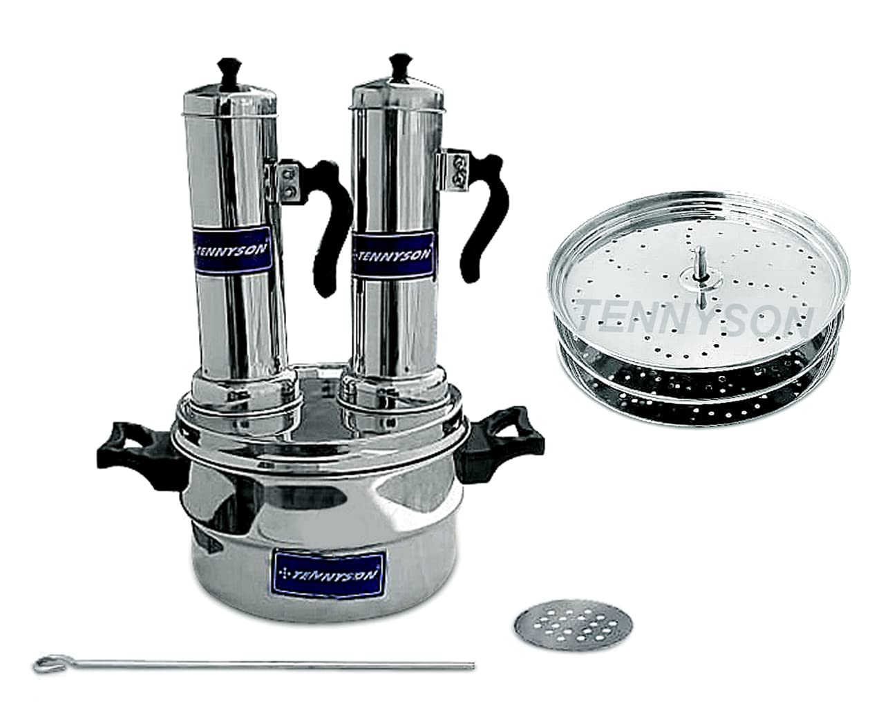 TENNYSON Stainless Steel Multi PUTTU Pot 2 in 1 with IDIYAPPAM Plate ...
