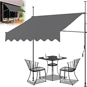 Amazon.com : Telescopic Balcony Awning,Manual Retractable Awning,Height ...