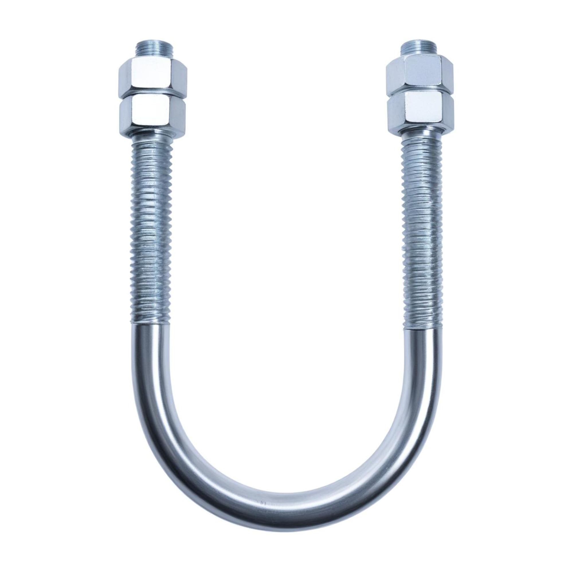 U-Turn - 1-1/2 inch Pipe Size U-Bolt with Nuts, Zinc Plated (2 inch ID ...