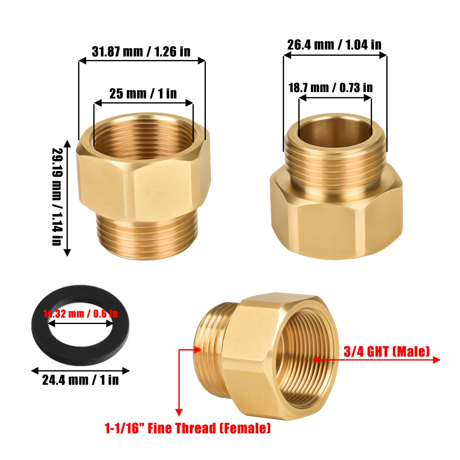 Snapklik.com : 1 Pack Hose Bib Adapter Garden Hose Spigot Adapter 1-1/ ...