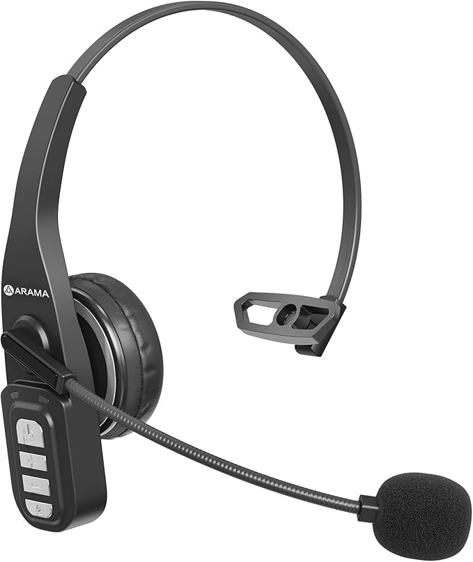 Amazon.com: Arama Trucker Bluetooth Headset, V5.0 Noise Cancelling ...