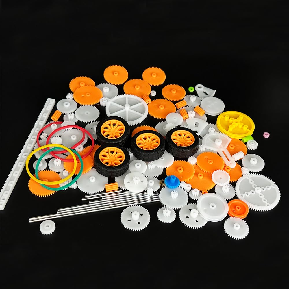 Snapklik.com : 112PCS Plastic Gear Set Single Gear Spindle Gear Small ...