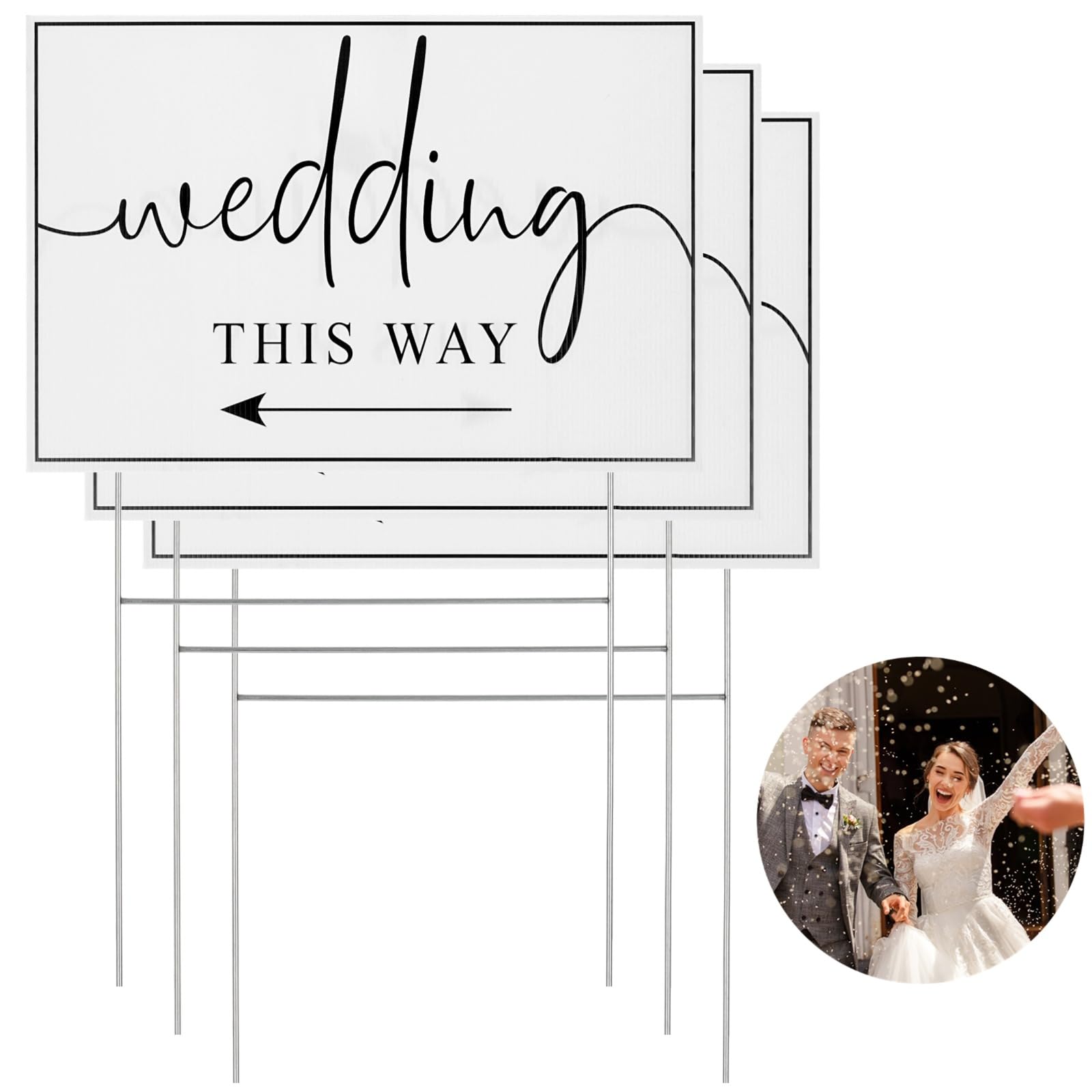 Amazon.com : Wedding Direction Arrow Signs, 3 Packs Wedding This Way ...