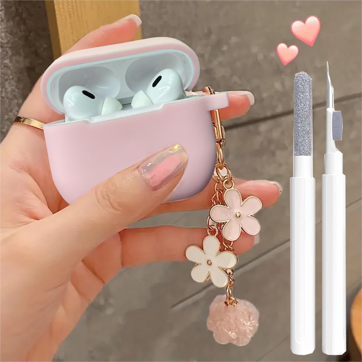 Amazon.com: Cute Pink Case for Airpods Pro 2nd/1st Generation Cover for ...