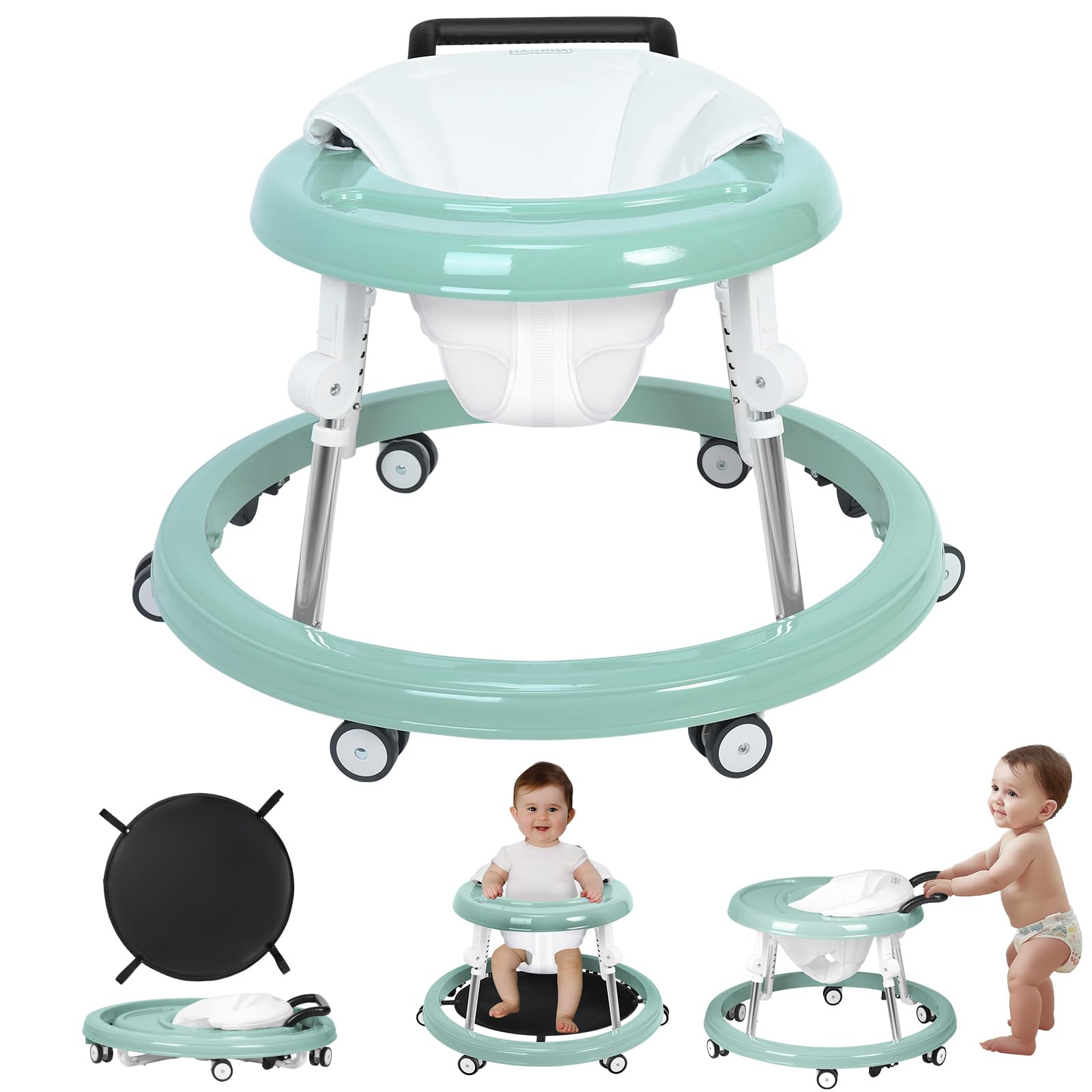 Amazon.com : HARPPA Foldable Baby Walker with Wheels and Anti-Rollover ...