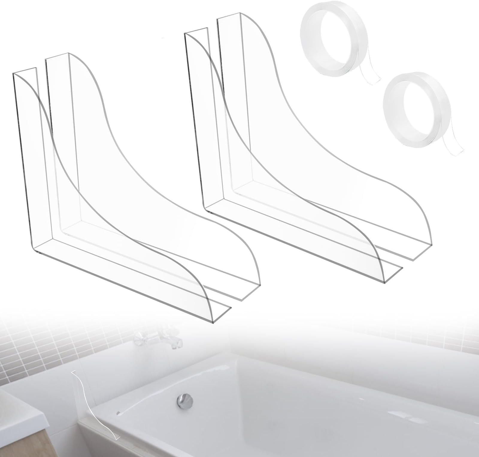 Amazon.com: Daily Treasures 2Pcs Removable 9.06"x7.87" Shower Splash ...