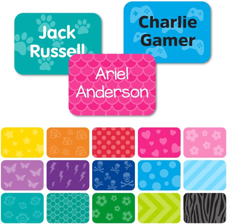 Clothes Name Labels Stick On for Kids School Uniform and Care Homes ...
