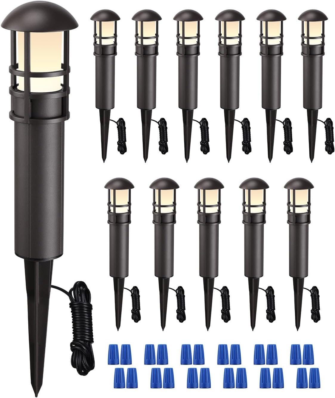 SUNVIE All-in-One LED Landscape Lighting Kit, 8-Pack Low Voltage ...