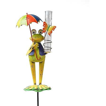 Amazon.com : Evergreen Garden Decorative Polystone and Metal Frog ...