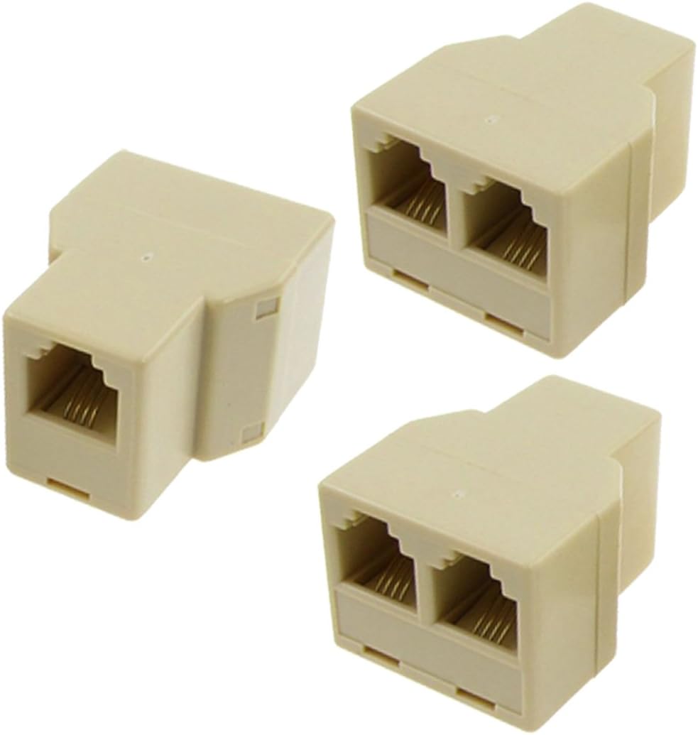 Amazon.com: Saim RJ11 1 to 2 Female Plug Telephone Modular Splitter ...