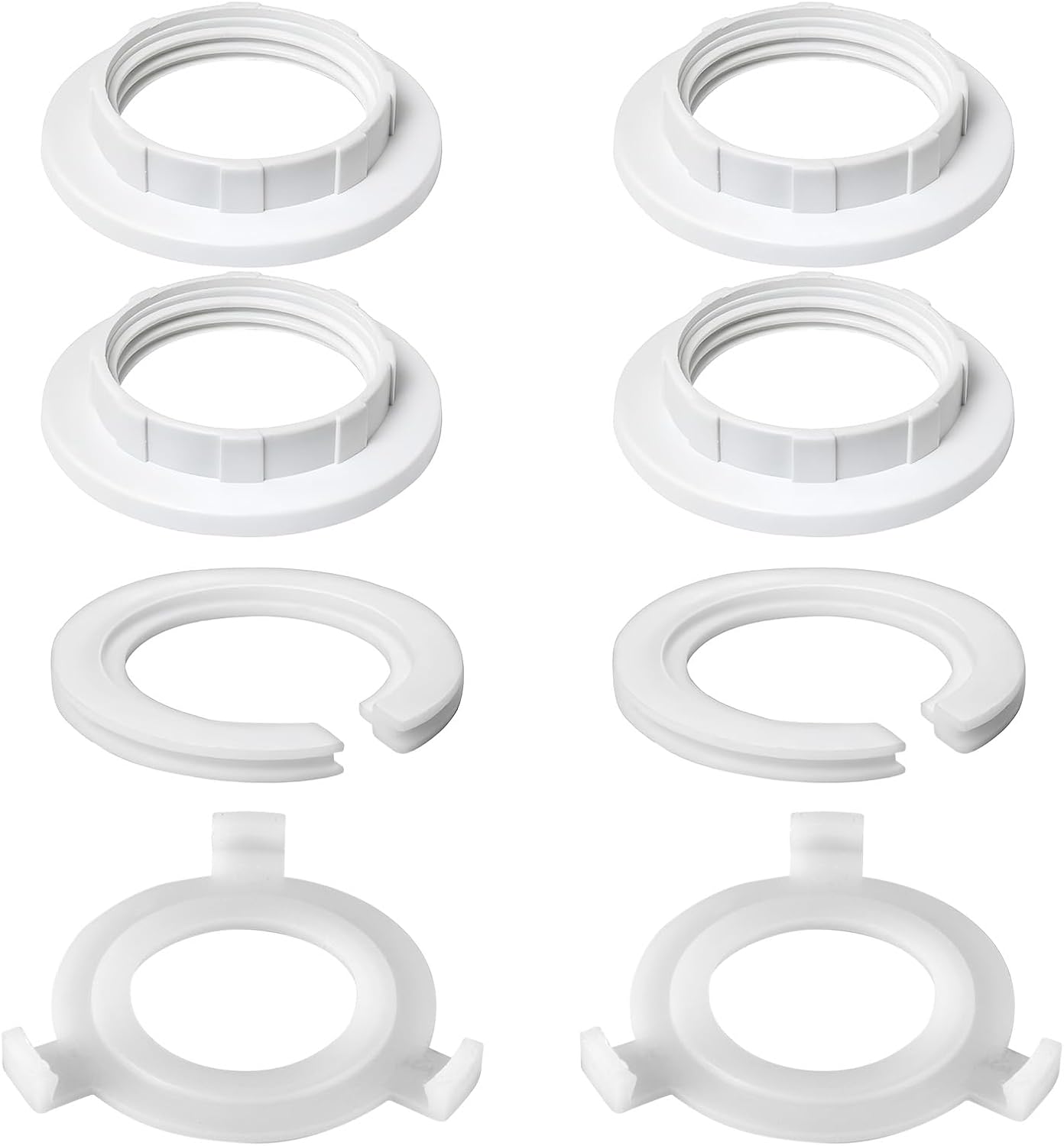 8 Pcs E27 to E14 Lampshade Fixer Ring, Light Shade Adapter Ring ABS ...