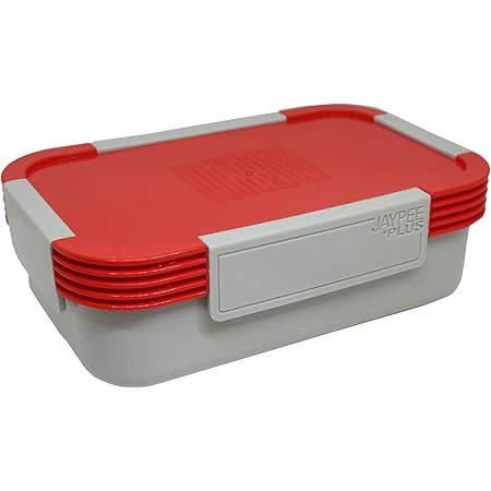 Buy Jaypee Plus Stainless Steel Lunch Box Taurus- 2 Pieces, 900 ml,Red ...