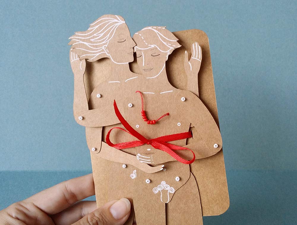 Amazon.com: Lovers (guys) articulated gay paper dolls greeting card ...