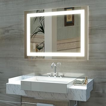Amazon.com: HAUSCHEN 36x28 inch Lighted LED Bathroom Mirror, Wall ...