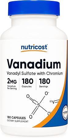 Amazon.com: Nutricost Vanadium + Chromium 2mg 180 Vegetarian Capsules ...