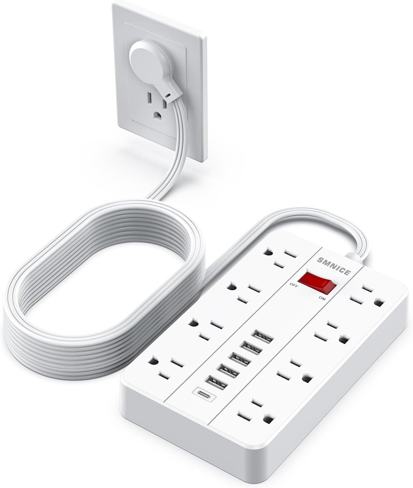 Amazon.com: Cube Power Strip, FDTEK 4 Widely Spaced Outlet with 3 USB ...