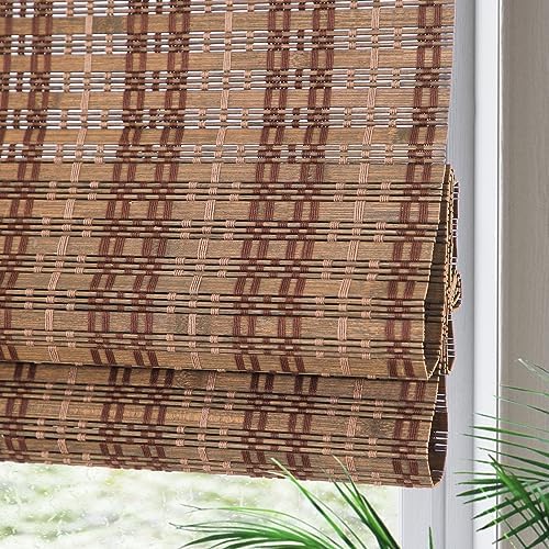 Blackout Cordless Blinds Bamboo Roman Shades, Custom Window Shades with ...