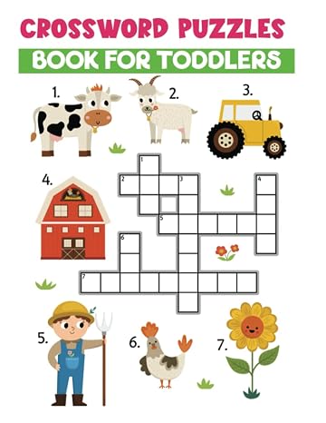 crossword puzzles book for toddlers: easy word puzzles activity book ...