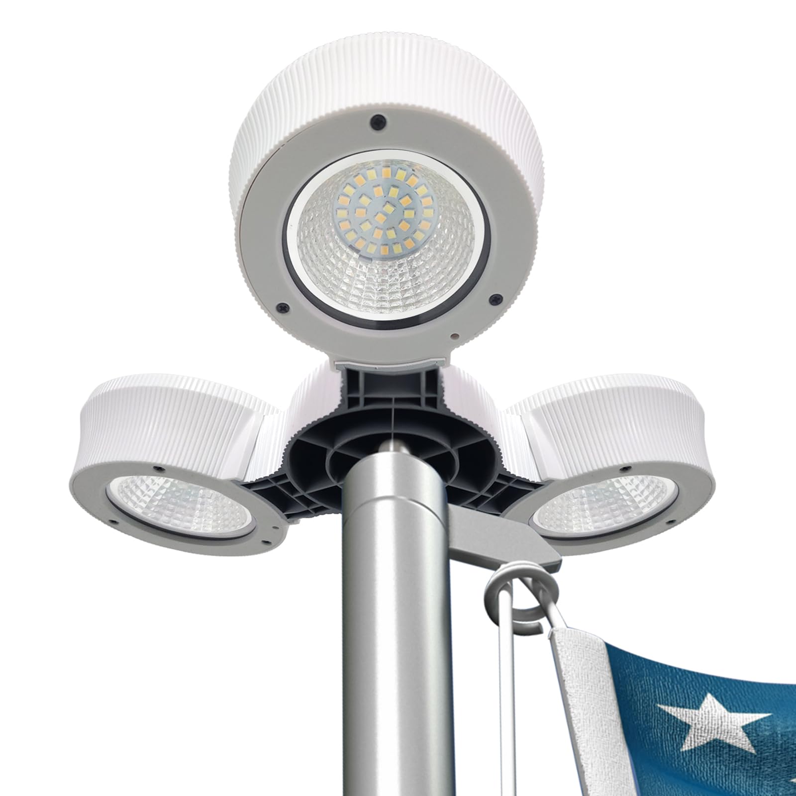 Solar Flag Pole Light - Solar Powered 3000 lumens100% Flag Coverage for ...