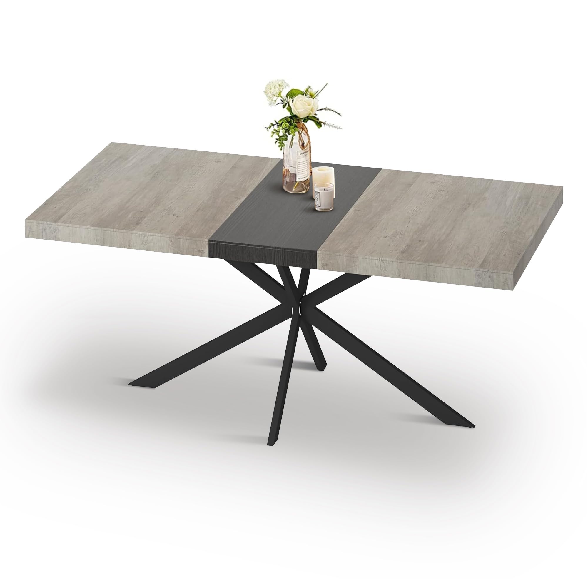 Amazon.com - Ufurpie Grey Extendable Dining Room Table for 4 5 6 7 8 ...