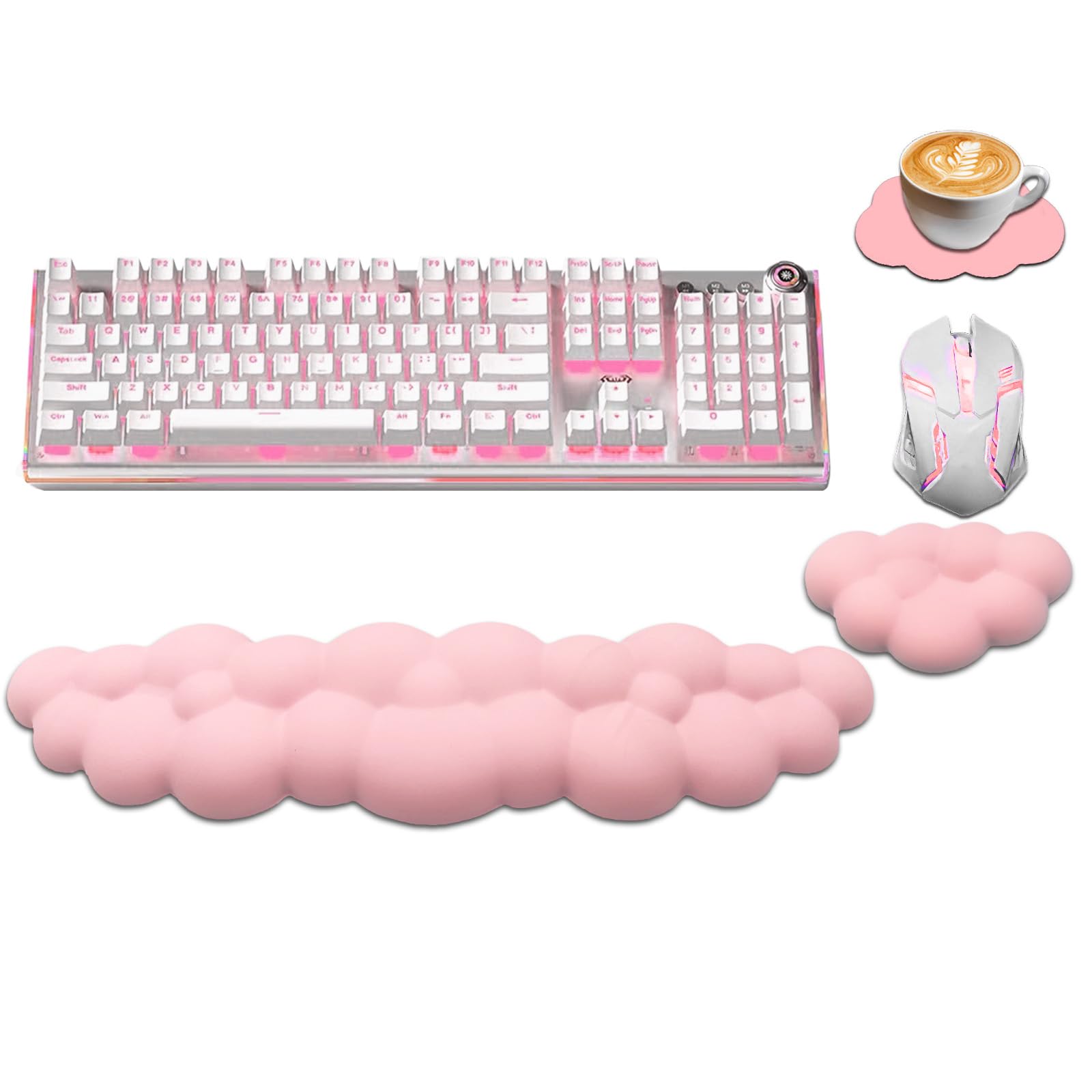 Ergonomic Keyboard Wrist Rest, PU Leather Memory Foam Cloud Wrist Rest ...