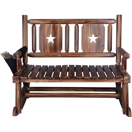 Amazon.com: XCSOURCE Outdoor Rocking Bench, Wooden Rocking Double Chair ...
