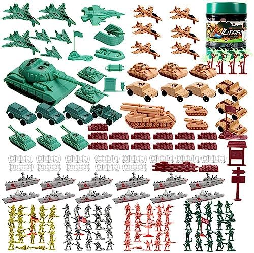 Amazon.com: ViiKONDO Army Men Toy Military Set Green vs Gray Soldier ...