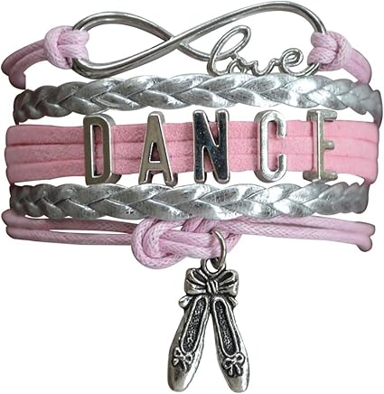 Amazon.com: Dance Bracelet – Pink and Silver Ballet Charm Bracelet with ...