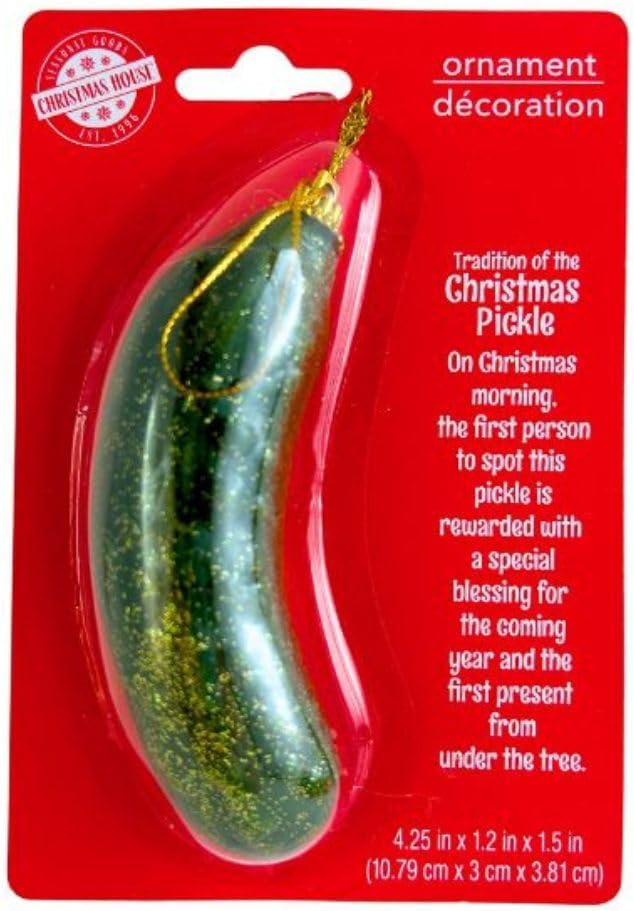 Amazon.com: Traditional German Plastic, Christmas Pickle Ornament ...