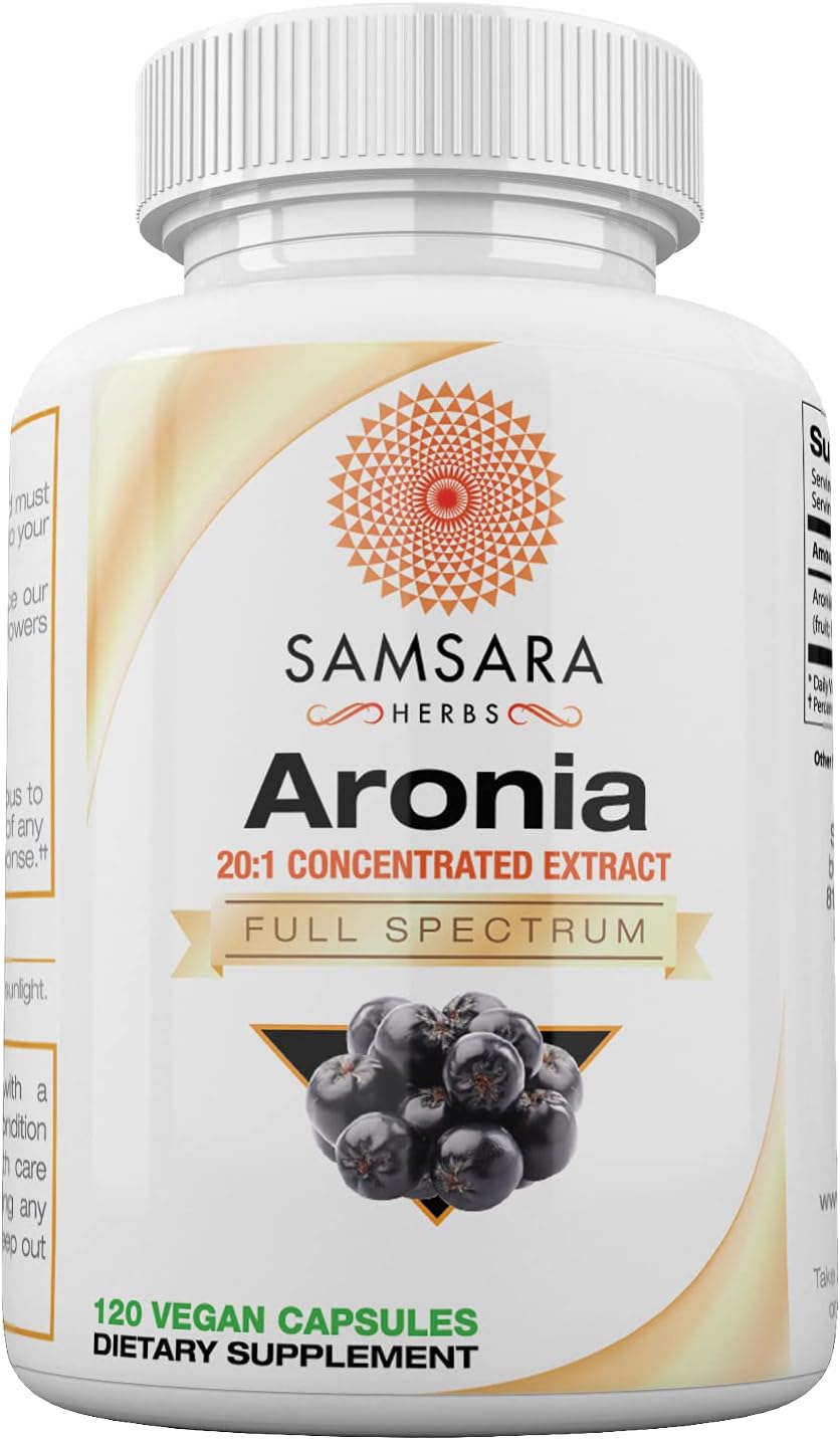 Amazon.com: Samsara Herbs Aronia Berry 20:1 Extract (120x500mg Capsules ...