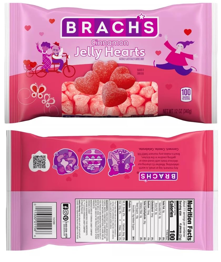Brach’s – Caramelo de corazón de gelatina de canela y cereza para el ...