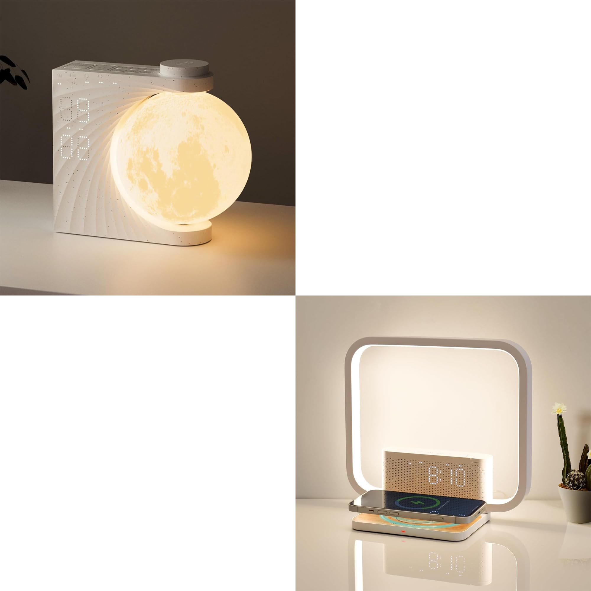 Amazon.com: RETEYUNG Moon Light Alarm Clocks for Heavy Sleepers : Home ...