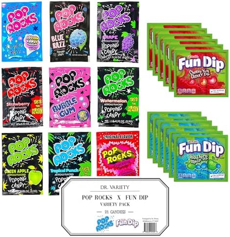 Amazon.com : Fun Dip Pop Rocks Variety Pack (21 Count) - Includes 9 Pop ...