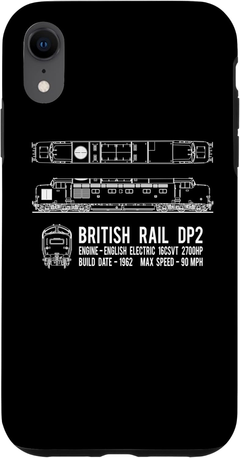 Amazon.com: iPhone XR British Rail DP2 Locomotive Train Blueprints Case ...