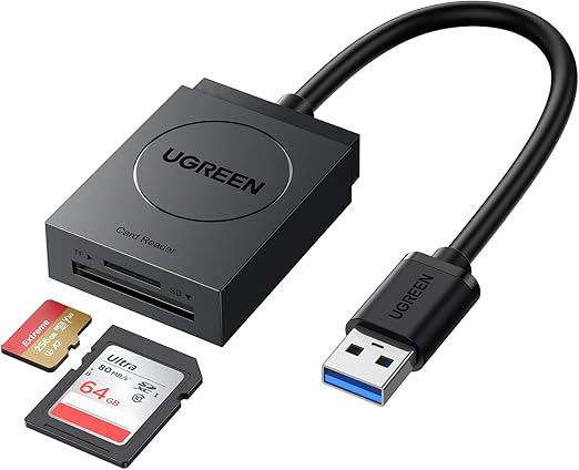 Amazon.com: UGREEN SD Card Reader USB 3.0 Dual Slot Flash Memory Card ...