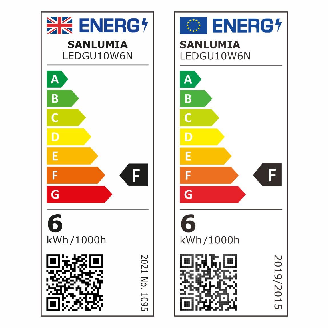 sanlumia 10 X 6W Gu10 Super Bright 100 Degree Wide Beam Angle LED ...