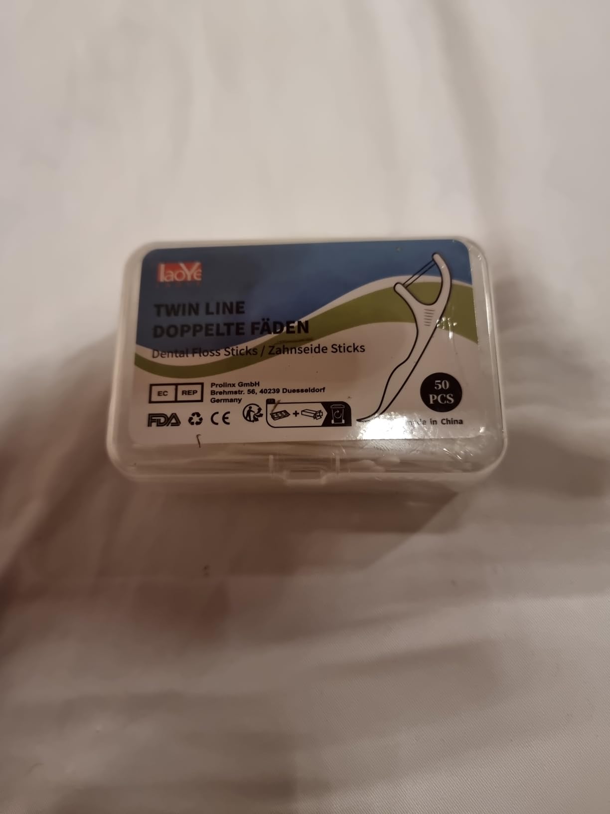 LAOYE TWIN LINE Zahnseide Sticks 200 PCS Dental Floss Picks 2X ...