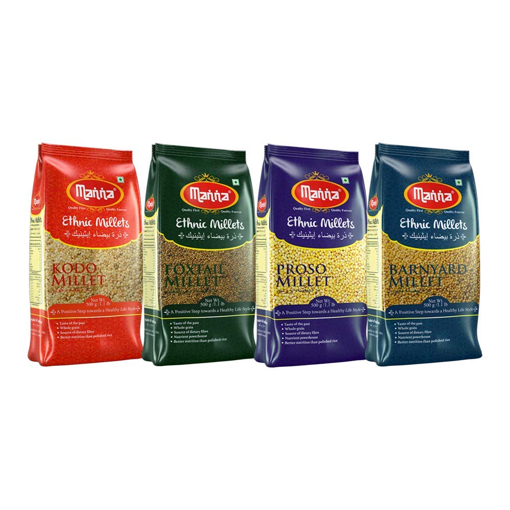 Buy Manna Mixed Millets Combo (Kodo Millet 500g, Foxtail Millet 500g ...