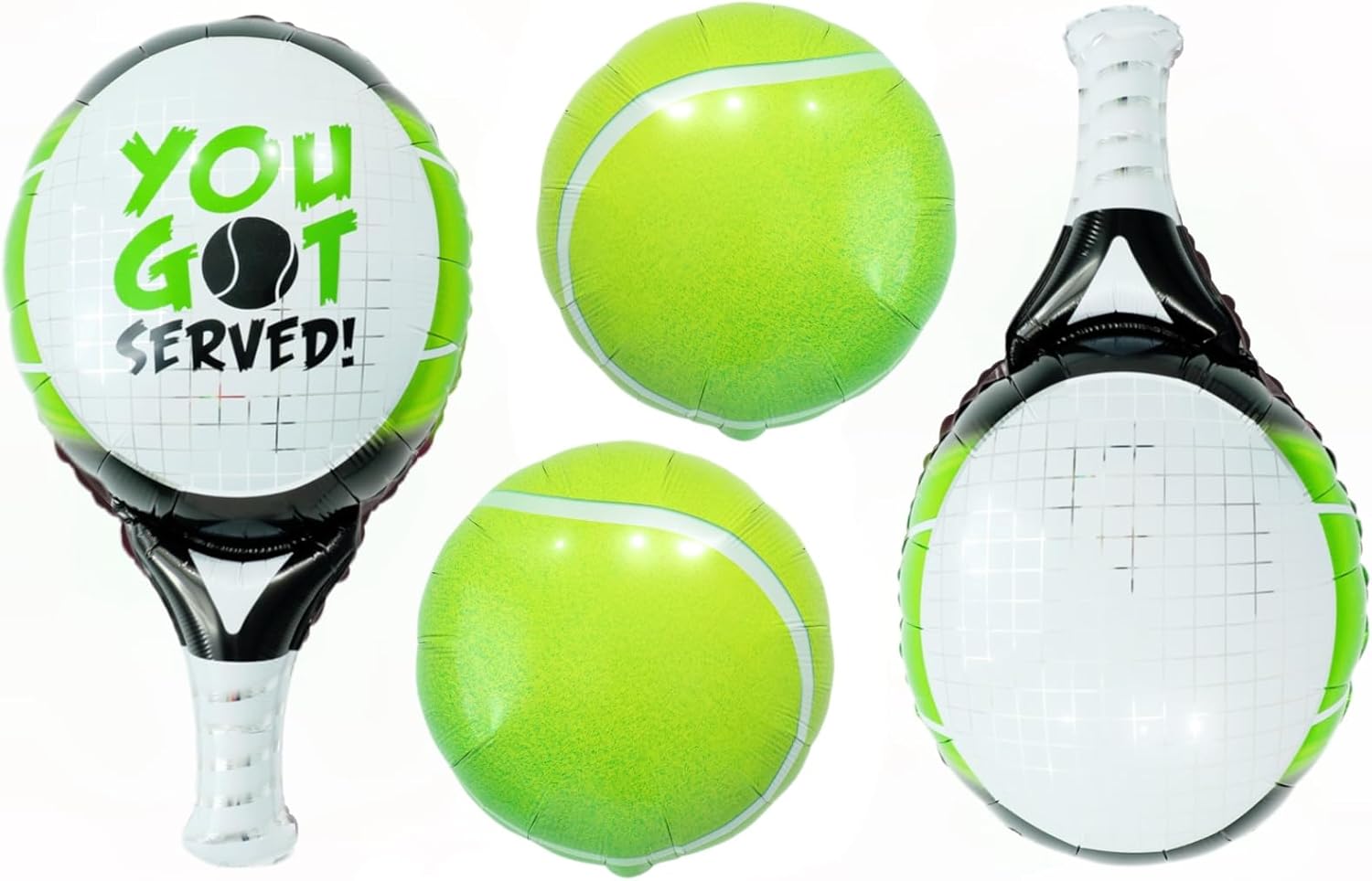 Amazon.com: 4Pcs Green Tennis Party Balloon Tennis Ball Foil Balloons ...