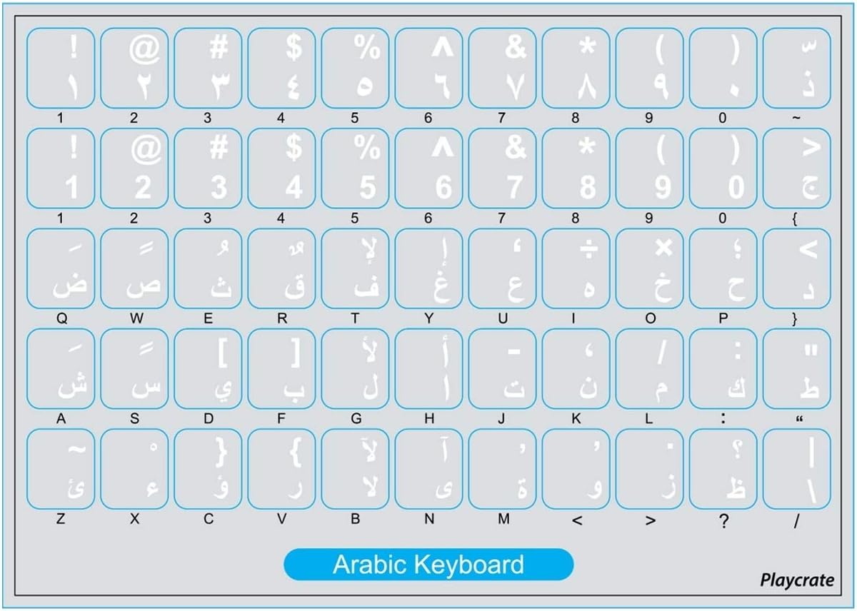Arabic Transparent Keyboard Stickers - 2 PACK for PC, Laptop, Computer ...