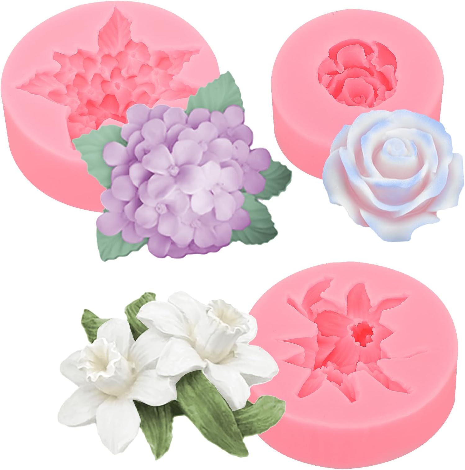 Amazon.com: 3 Pack 3D Silicone Soap Molds - Fondant Molds for Lilac ...