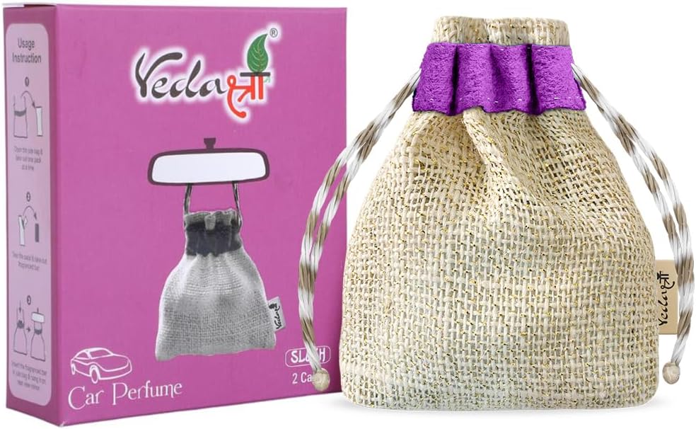 Vedashree Jute Bag Hanging Car Perfumes, Slush Fragrance, Organic Air ...