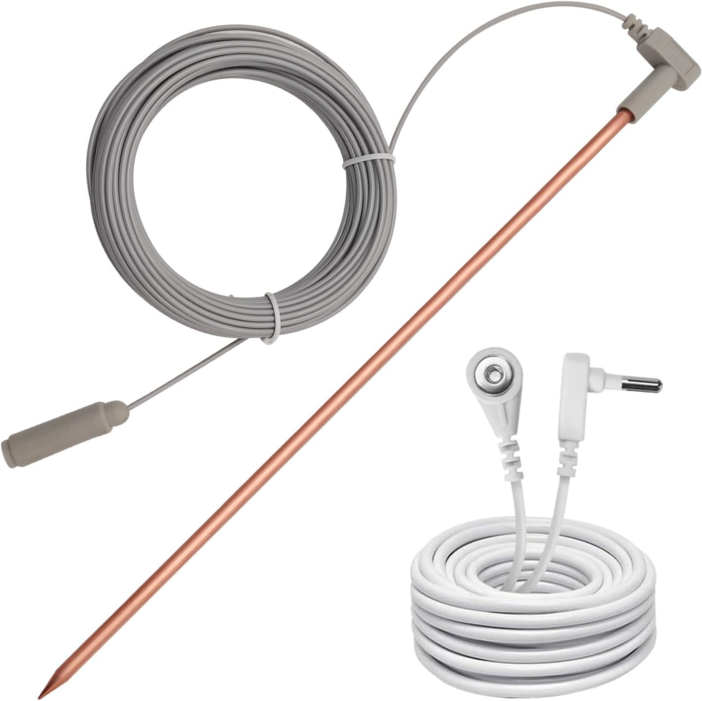 Copper Grounding Rod Kit - Ground Wires,Clamp,Wrench,T-Handle-Portable ...